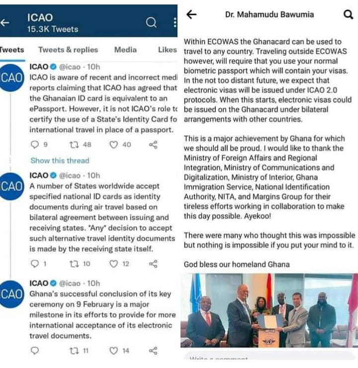 Ignore the wrong interpretation of ICAO's statement, Ghana Card is ...