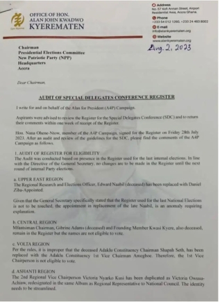 Alan campaign team finds "unqualified" delegates on NPP presidential ...