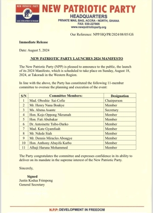 NPP to launch 2024 manifesto in Takoradi on August 18 - Graphic Online