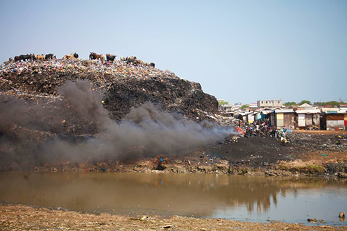 Looming ecological disasters - Scrap dealers dump waste into Odaw River ...