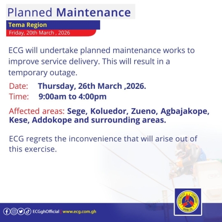 See the areas that will be affected by ECG's planned maintenance on ...