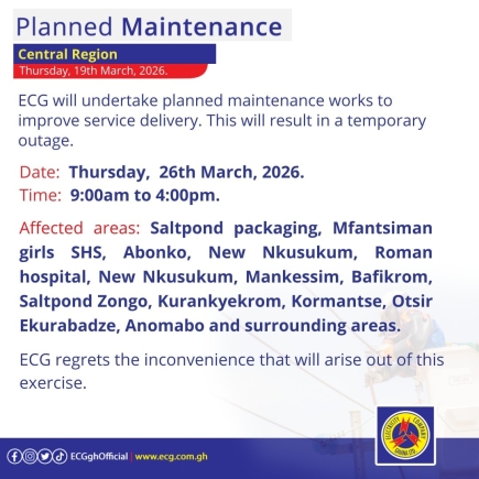 See the areas that will be affected by ECG's planned maintenance on ...
