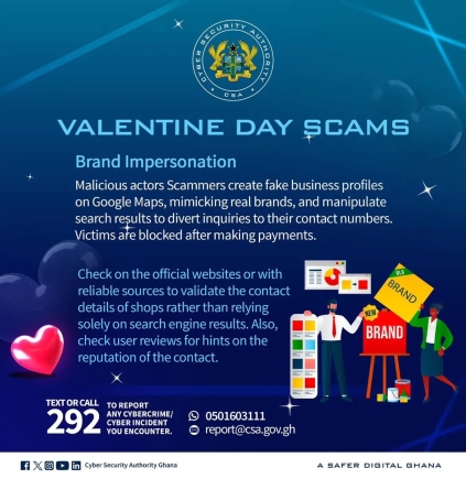 Cyber security warns public of Valentine’s day cyber scams - Graphic Online