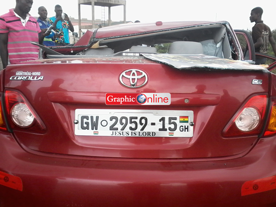 2 injured after crash on Kpone - Tema road (PHOTOS) - Graphic Online