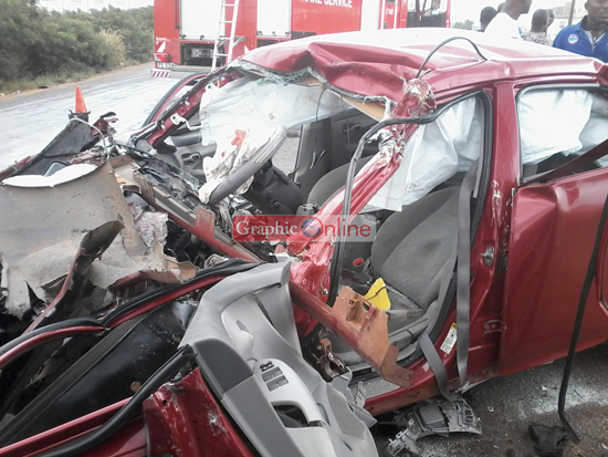 2 injured after crash on Kpone - Tema road (PHOTOS) - Graphic Online